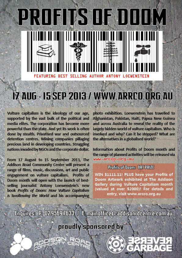 Profits of Doom Month at The Addison Road Community Centre – Reverse ...